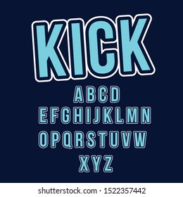 3d Kick Alphabet Red Frame Isolated Stock Vector (Royalty Free ...