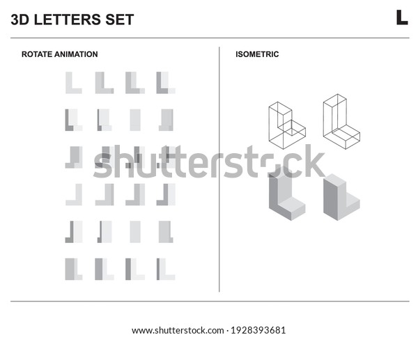 3d L Alphabet Letters Set Animate Stock Vector (Royalty Free ...
