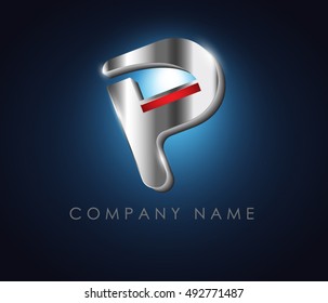 3d Letter P Logo Metallic Company Stock Vector (Royalty Free) 492771487 ...