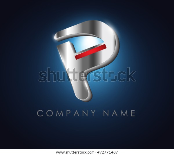3d Letter P Logo Metallic Company Stock Vector (Royalty Free) 492771487 ...