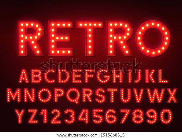 3d Light Bulb Red Alphabet Numbers Stock Vector (Royalty Free ...