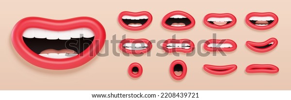 3d Lip Sync Character Mouth Animation 库存矢量图（免版税）2208439721 | Shutterstock