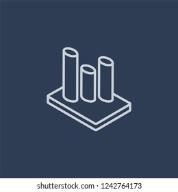 3d Location Graph Icon Trendy Flat Stock Vector (Royalty Free ...
