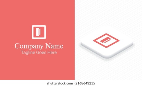 3d Logomark Logo Mockup Symbol Square Stock Vector (Royalty Free ...