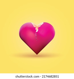 3d Love Pink Crack Vector Illustration Stock Vector (Royalty Free ...