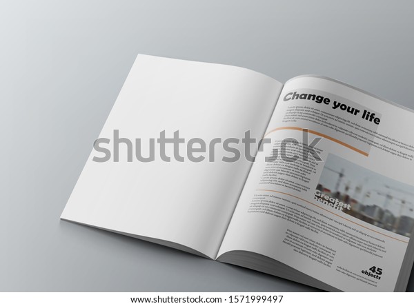 3d Magazine Design Concept Clean White Stock Vector (Royalty Free ...