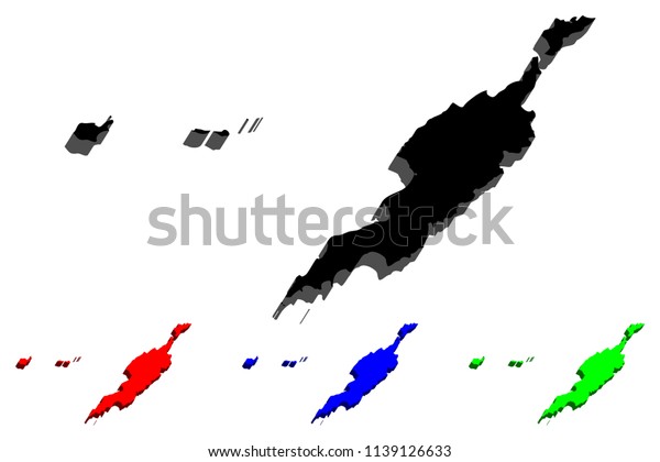3d Map Anguilla Island British Overseas Stock Vector (Royalty Free ...