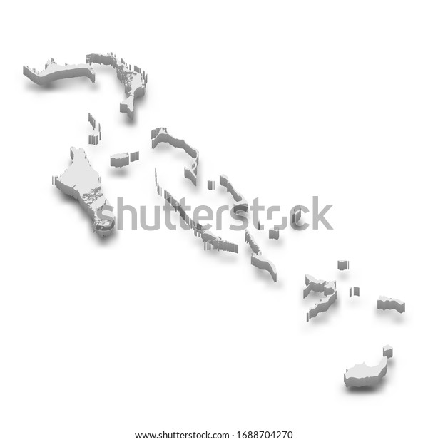 3d Map Bahamas Borders Regions Stock Vector (Royalty Free) 1688704270 ...