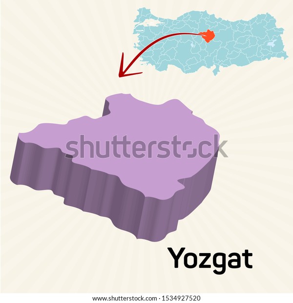 3d Map Cities Locations Turkey Yozgat Stock Vector (Royalty Free ...