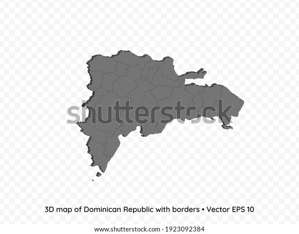 3d Map Dominican Republic Borders Isolated Stock Vector (Royalty Free ...