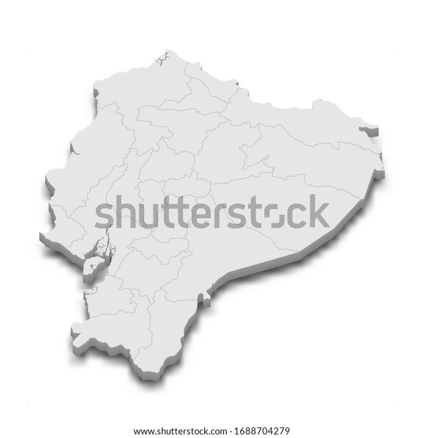 3d Map Ecuador Borders Regions Stock Vector (Royalty Free) 1688704279 ...