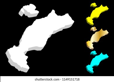 3d Map Kos Island Greece Cos Stock Vector (Royalty Free) 1149151718 ...