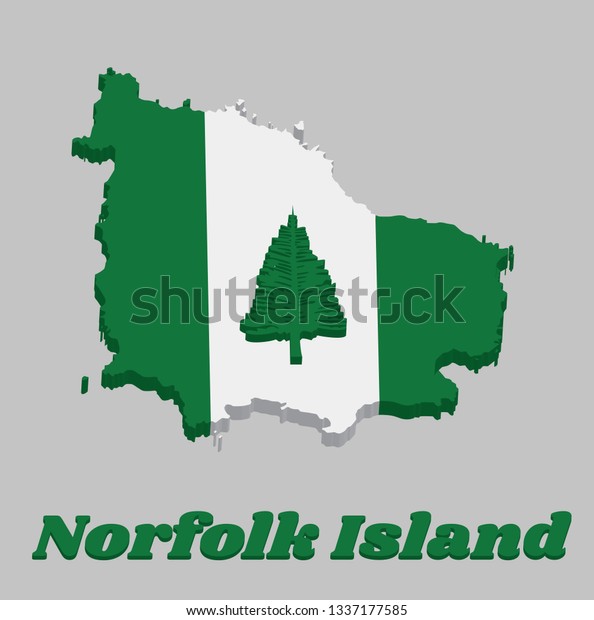 3d Map Outline Flag Norfolk Norfolk Stock Vector (Royalty Free ...