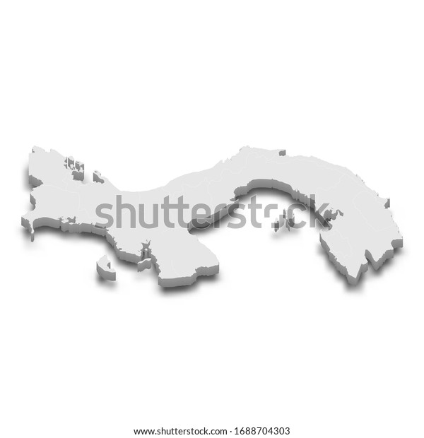 3d Map Panama Borders Regions Stock Vector (Royalty Free) 1688704303