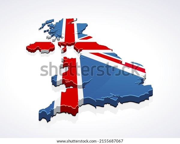 3d Map United Kingdom Colors British Stock Vector (Royalty Free ...