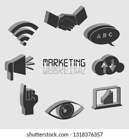 3d Marketing Icons Vector Stock Vector (Royalty Free) 1318376357 ...