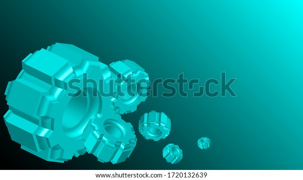 3d Mechanical Background Consists Gears Blue Stock Vector (Royalty Free ...