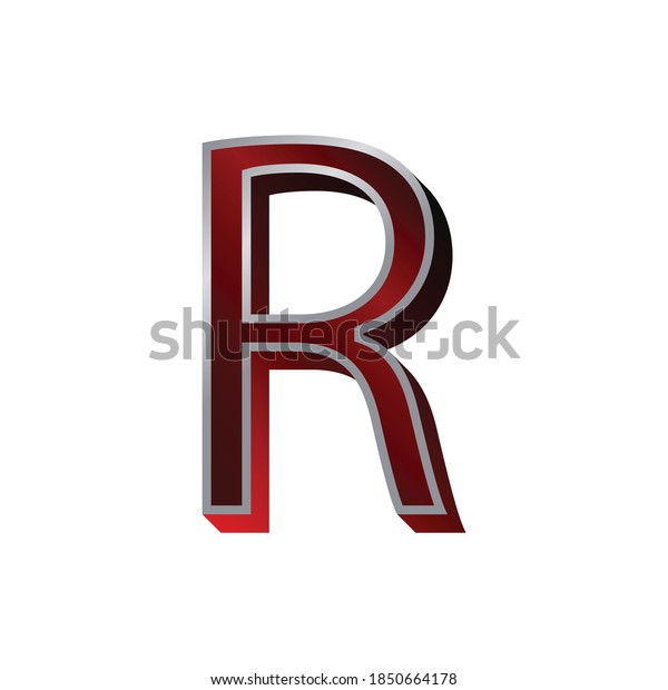 3d Metallic Red Silver Color Letter Stock Vector (Royalty Free ...