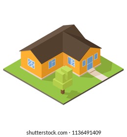 3d Model House Illustration Property Isometric Stock Vector (Royalty ...
