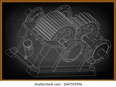 3d Model Reducer On Black Background: vector de stock (libre de ...