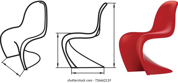 3d Models Chairs Drawing Stock Vector (Royalty Free) 726662119 ...