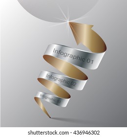3d Modern Vector Abstract Ribbon Infographic Stock Vector (Royalty Free ...