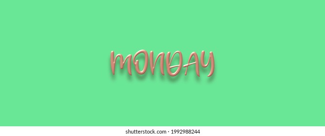 3d Monday Typography Day Name Red Stock Vector (Royalty Free ...