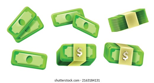 3d Money Icon Vector Dollar Cash Stock Vector (Royalty Free) 2163184131 ...