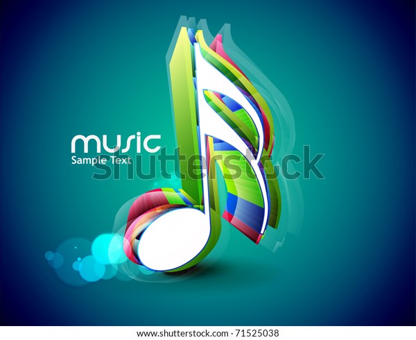 3d Music Notes Design Use Vector Stock Vector (Royalty Free) 71525038 ...