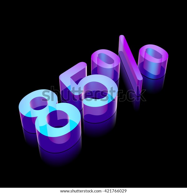 3d Neon Glowing Character 85 Made Stock Vector (Royalty Free) 421766029 ...