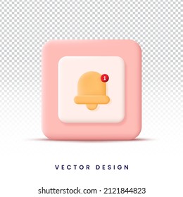 3d Notification Icon Cartoon Style Vector Stock Vector (Royalty Free ...