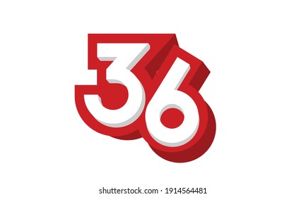 3d Number 83 Red Modern Cool Stock Vector (Royalty Free) 1915299367