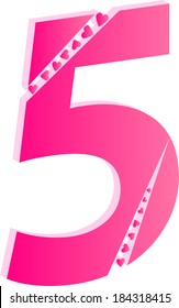 3d Number 5 Love Concept Vector Stock Vector (Royalty Free) 184318415 ...