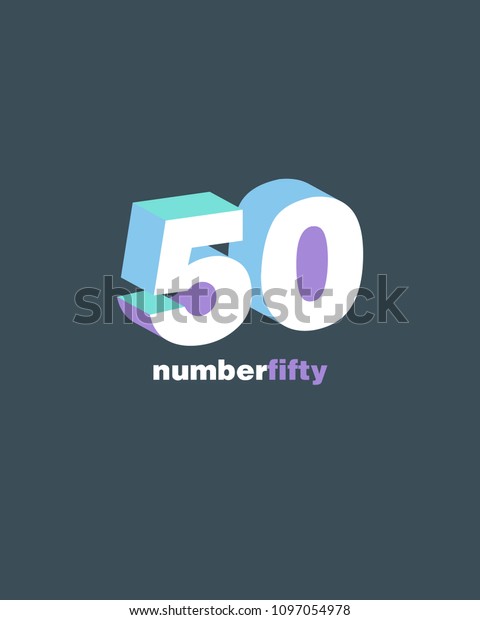 3d Number 50 Digit Fifty Vector Stock Vector (Royalty Free) 1097054978 ...