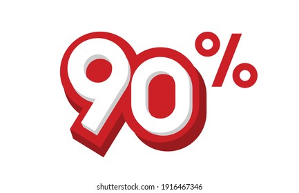 3d Number 90 Red Modern Cool Stock Vector (Royalty Free) 1916467346 ...