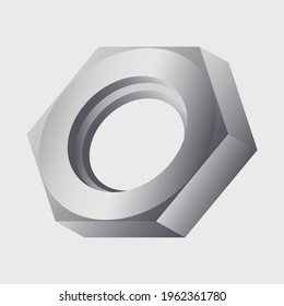 3d Nut Design Hexagon Nut Drawing Stock Vector (Royalty Free ...