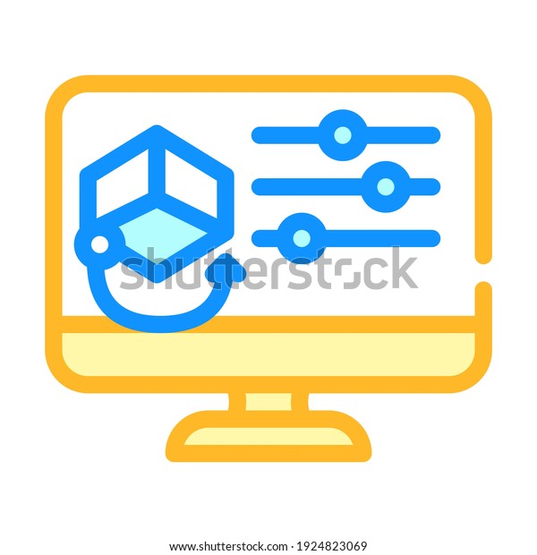 3d Object Settings Color Icon Vector Stock Vector (Royalty Free) 1924823069