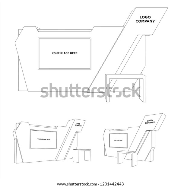 3d Object Sketch Outline Coloring Backdrop Stock Vector (Royalty Free ...