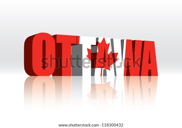 3d Ottawa Canada Vector Word Text Stock Vector (Royalty Free) 118300432