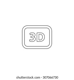 3d Outline Black Simple Symbol Stock Illustration 307223867