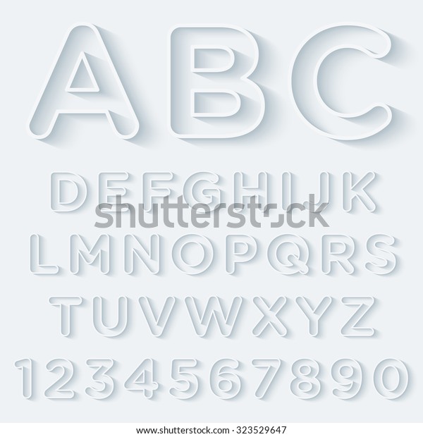 3d Outline Shadow Alphabet Set Vector Stock Vector (Royalty Free ...