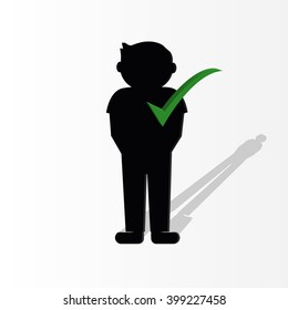 3d Person Big Check Mark 3d Stock Vector (Royalty Free) 399227458 ...