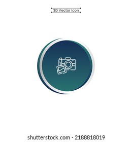 3d Photography Icon Vector Illustration Stock Vector (Royalty Free ...