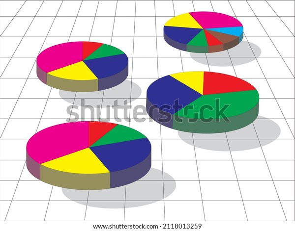 3d Pie Graph Chart Colorful Perspective Stock Vector (Royalty Free ...