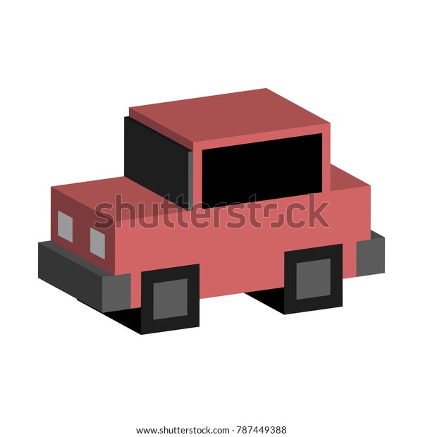 3d Pink Car Made Blocks Stock Vector (Royalty Free) 787449388 ...