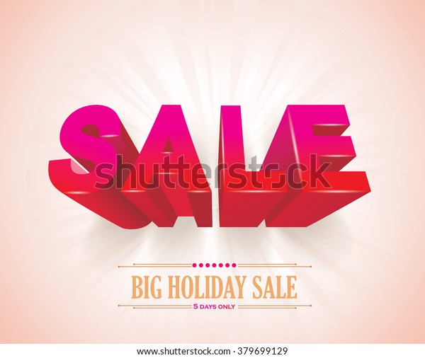 3d Pink Sale Sign Vector Illustration Stock Vector (Royalty Free ...