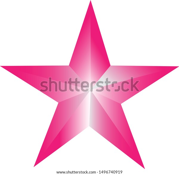 3d Pink Star Isolated On White Stock Vector (Royalty Free) 1496740919 ...