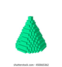 3d Pixel Coneisolated On White Backgroundvector Stock Vector (Royalty ...