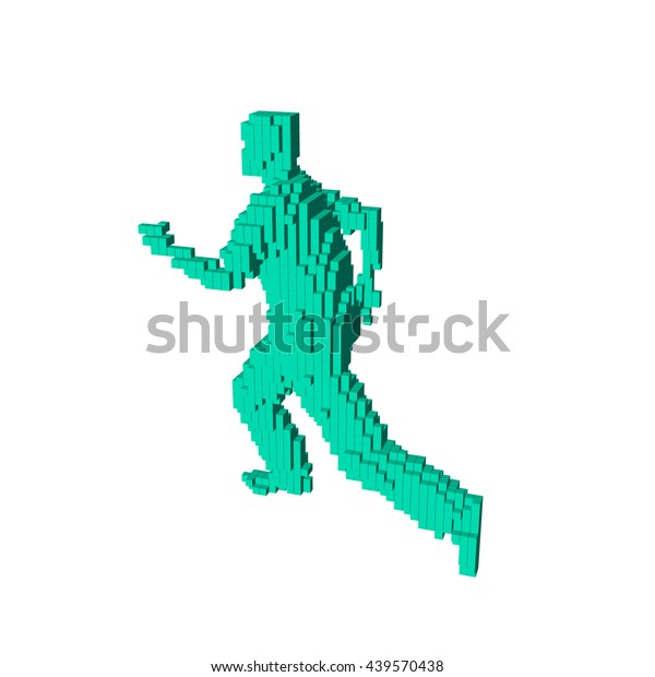 3d Pixel Running Man Isolated On Stock Vector (Royalty Free) 439570438