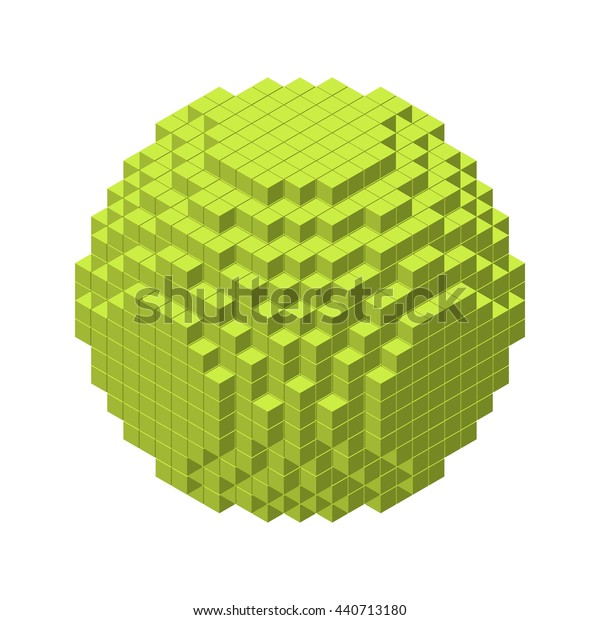 sphère de pixel 3d.Isolée sur fond : image vectorielle de stock (libre ...